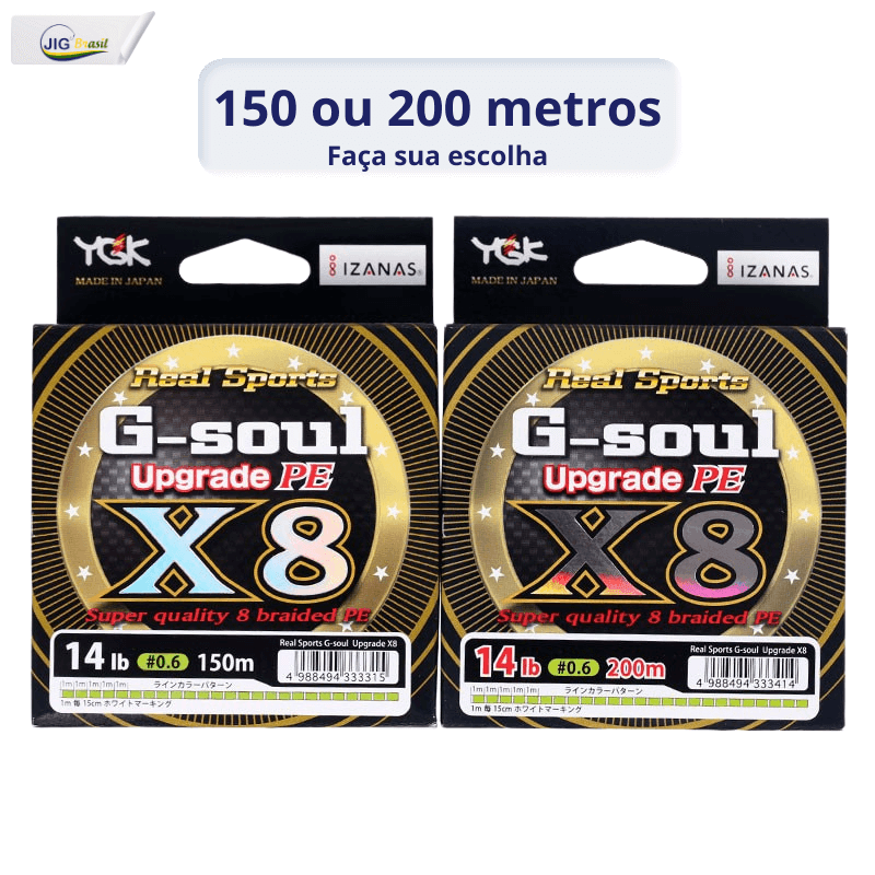 Linha de Multifilamento YGK G-Soul Upgrade PE X8 - 200 ou 150 metros=